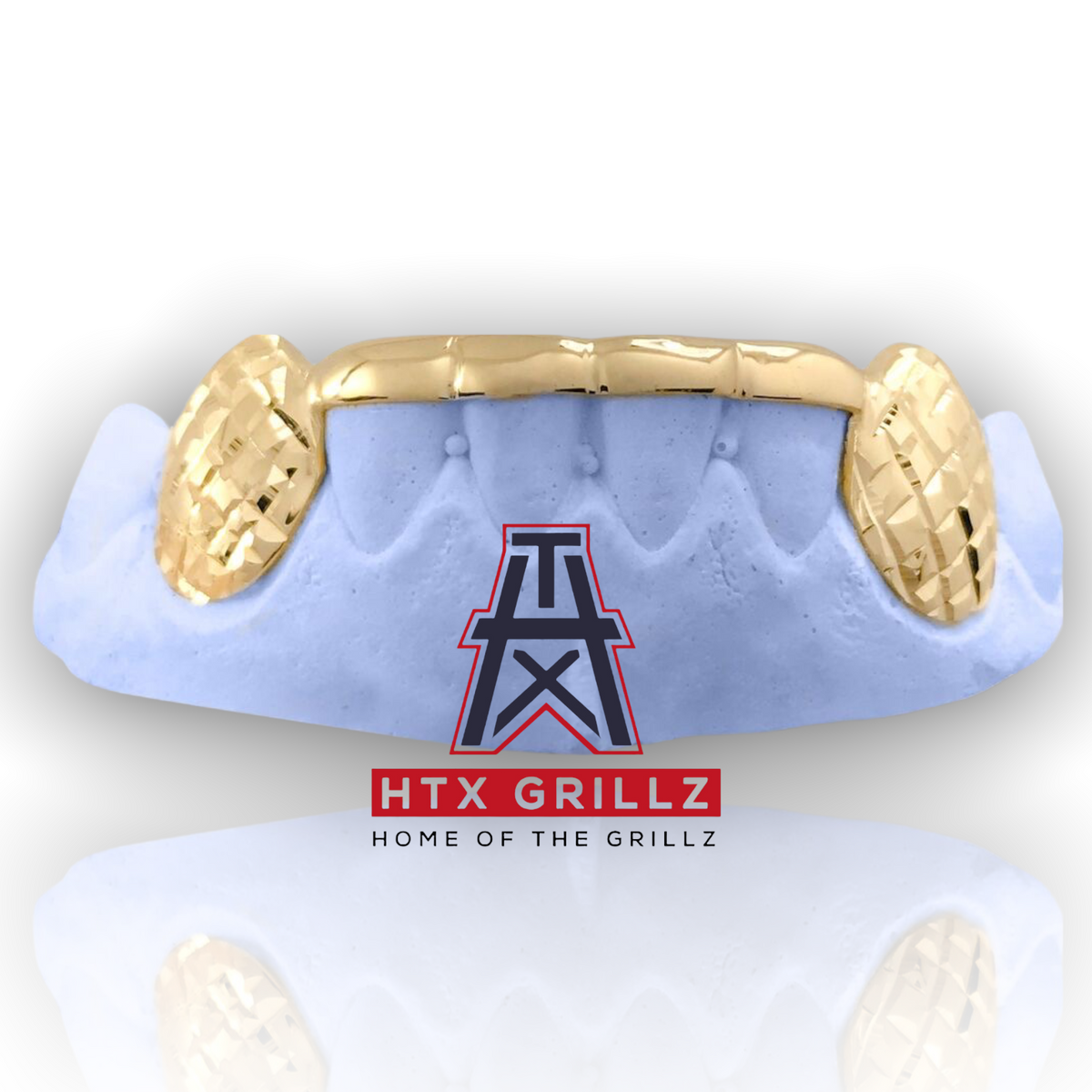 Custom Solid Grill 6 Bottom Bar w/ Solid Diamond Cut Fangs k9 Grillz ...