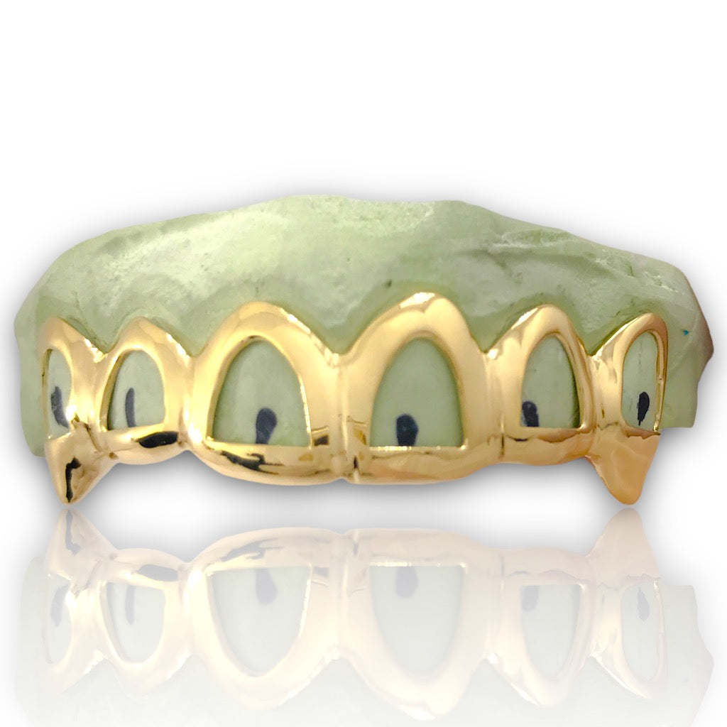 Top Open Face Grillz With Extend Fangs 6pc – Houston Texas Grillz