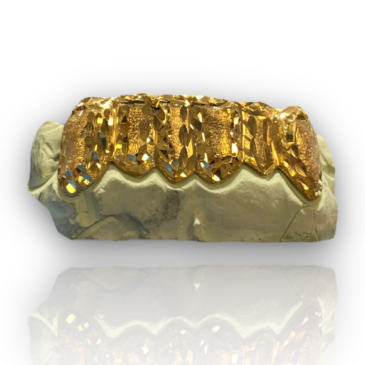 Custom 6 Piece Diamond Cut Outline Grill – Houston Texas Grillz